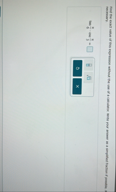 Solved Find the exact value of this expression without the | Chegg.com