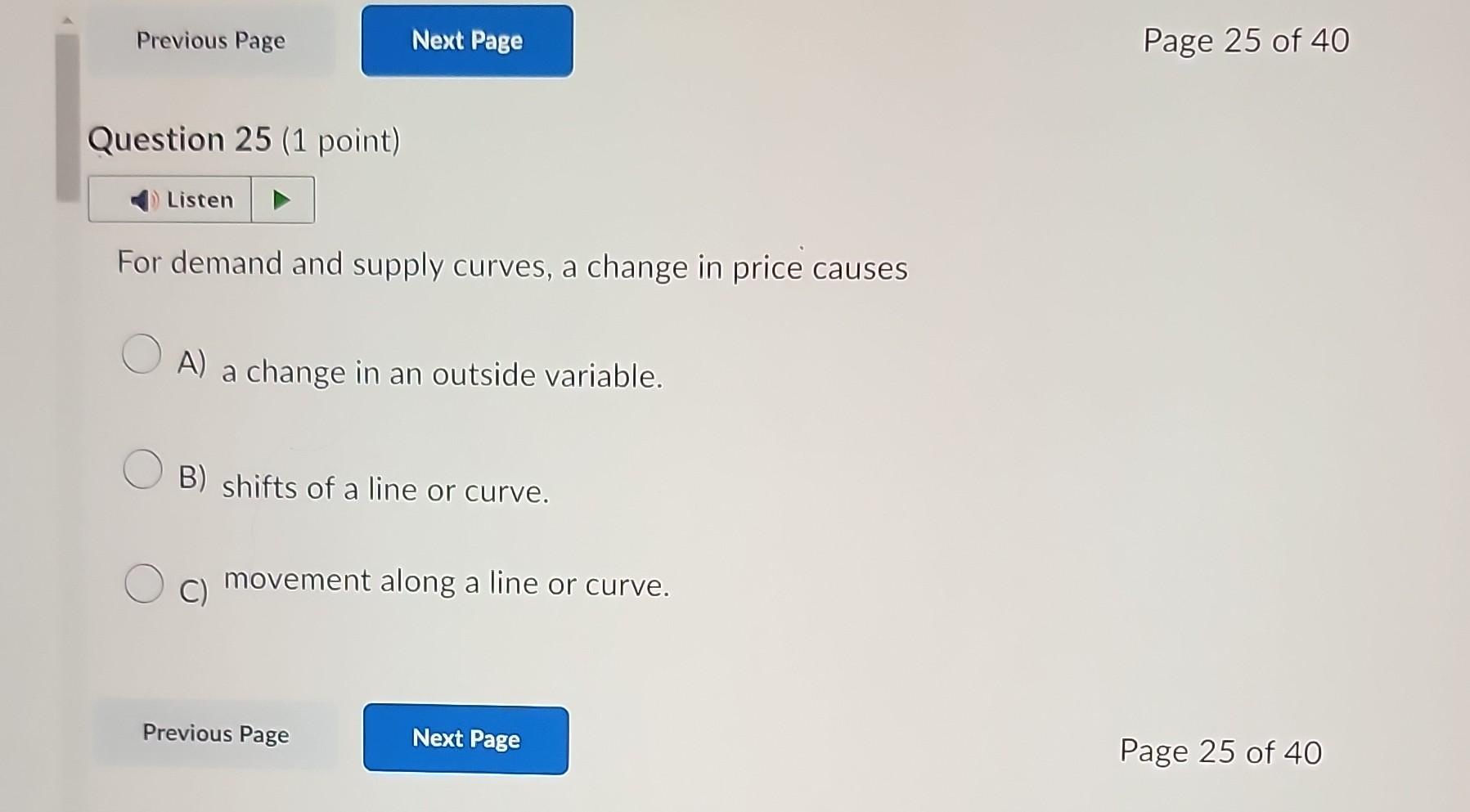 Solved For demand and supply curves, a change in price | Chegg.com
