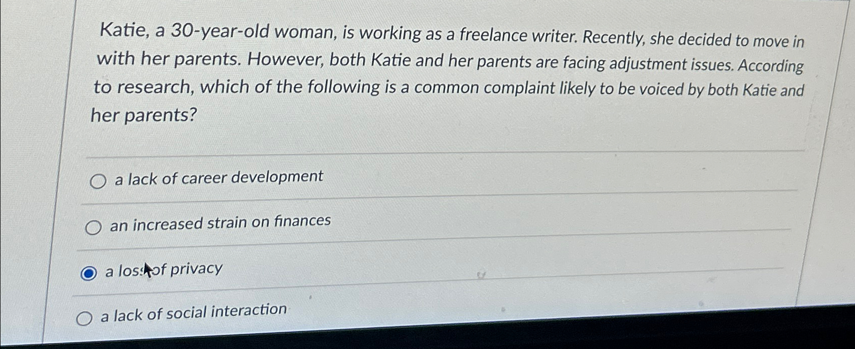 Solved Katie, a 30-year-old woman, is working as a freelance | Chegg.com