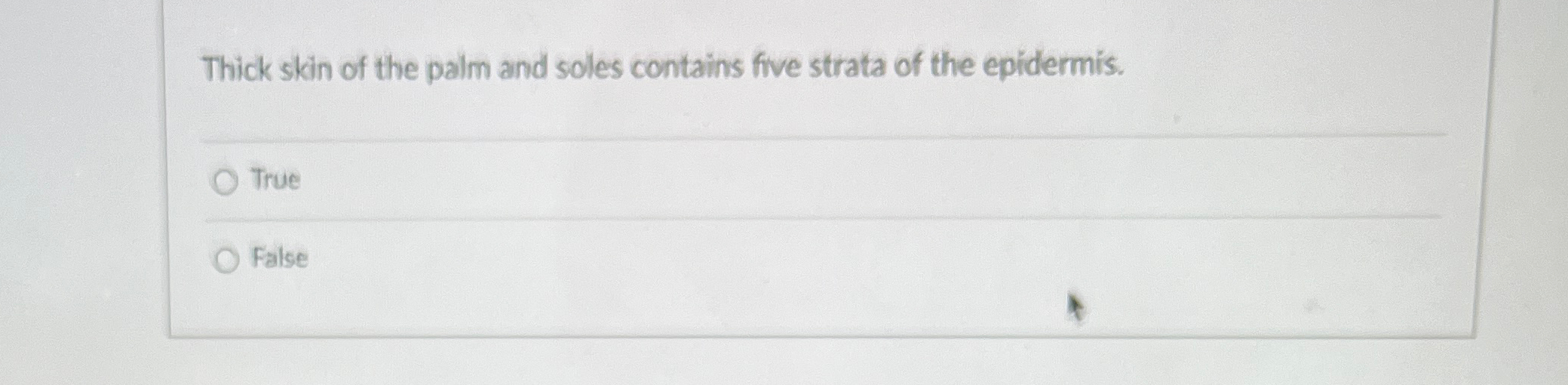 Solved Thick skin of the palm and soles contains five strata | Chegg.com