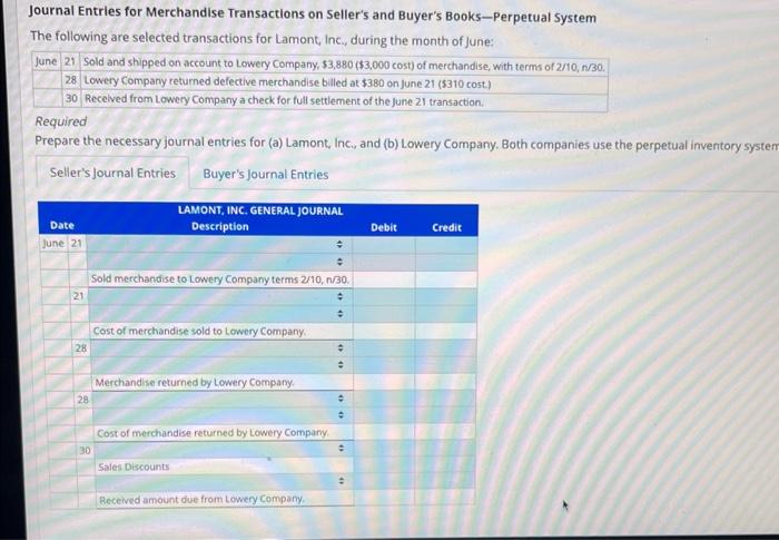 Solved Journal Entries for Merchandise Transactions on | Chegg.com
