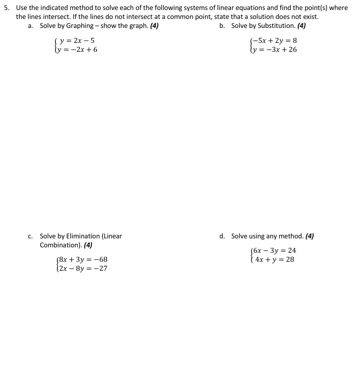 Solved Use the indicated method to solve each of the | Chegg.com