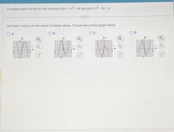 Solved Complete parts (a)-(d) for the functions f(x)=−x2−5x | Chegg.com