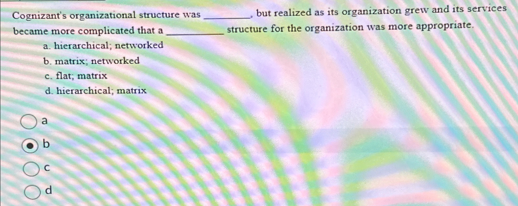 Solved Cognizant's organizational structure was . ﻿became | Chegg.com