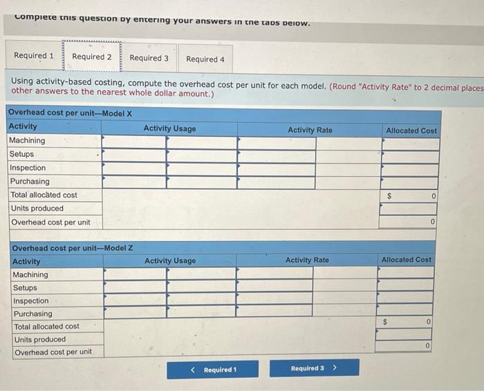 Solved Exercise 4-17 (Static) Using activity-based costing | Chegg.com