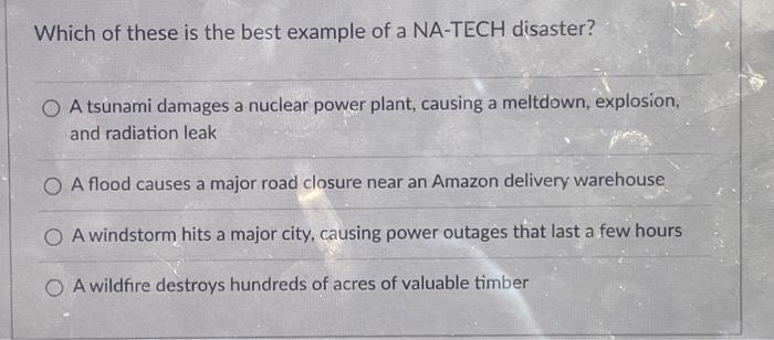 Solved Which of these is the best example of a NA-TECH | Chegg.com