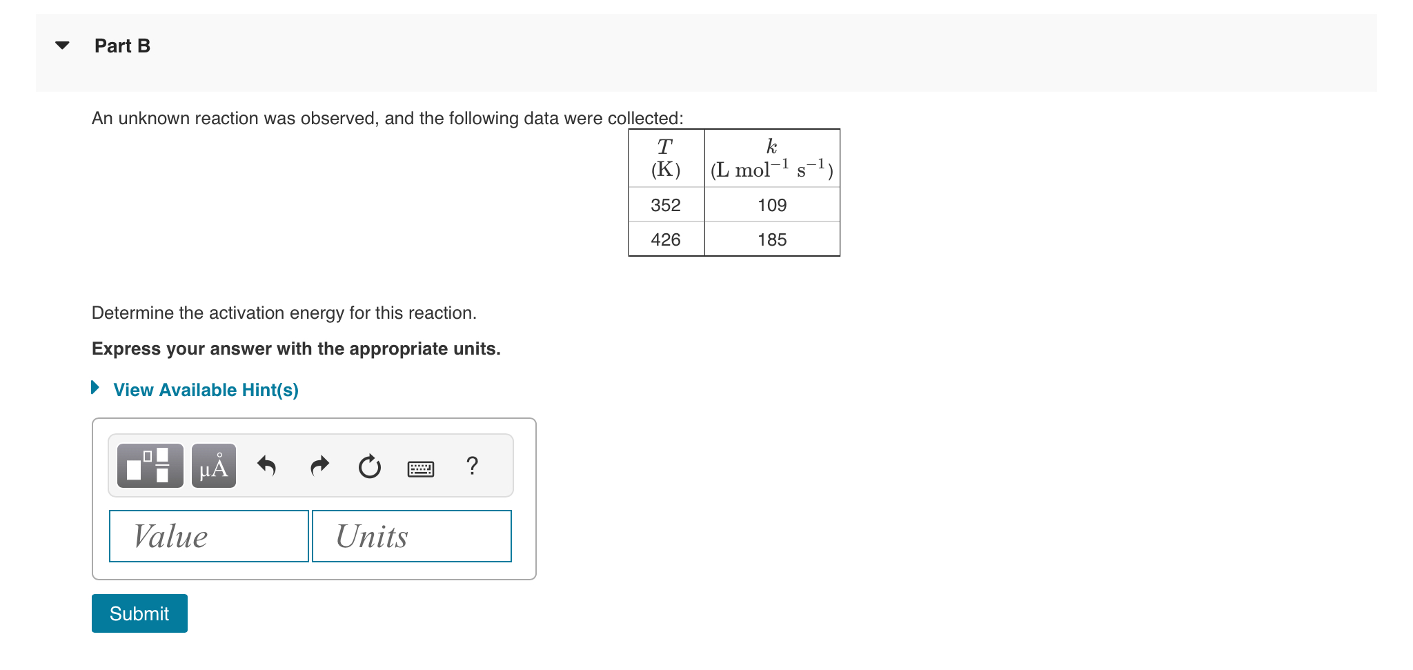 Solved An unknown reaction was observed, and the following | Chegg.com