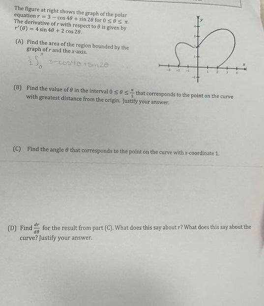 Solved equation r=3−cos4θ+sin2θ for 0≤θ≤π. The derivative of | Chegg.com