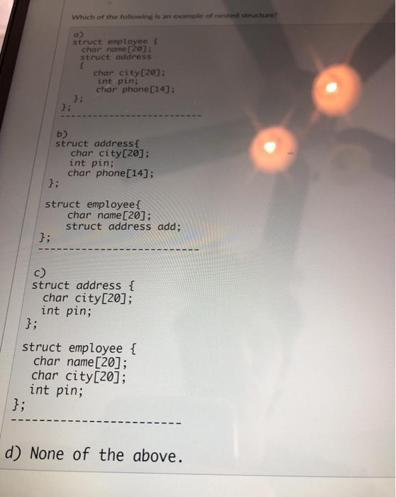 Solved Which of the following is an example of nested | Chegg.com