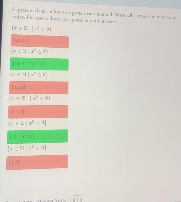 Solved Express each set below using the roster method. Write | Chegg.com