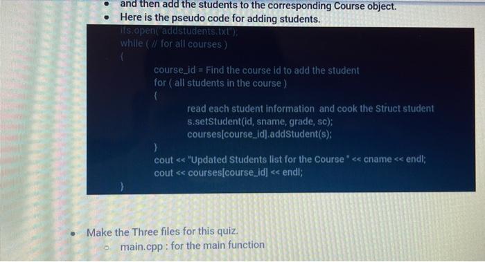 Solved [1] Create a class Course and Aggregated Class | Chegg.com