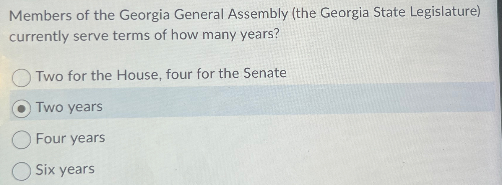 Solved Members of the Georgia General Assembly (the Georgia | Chegg.com