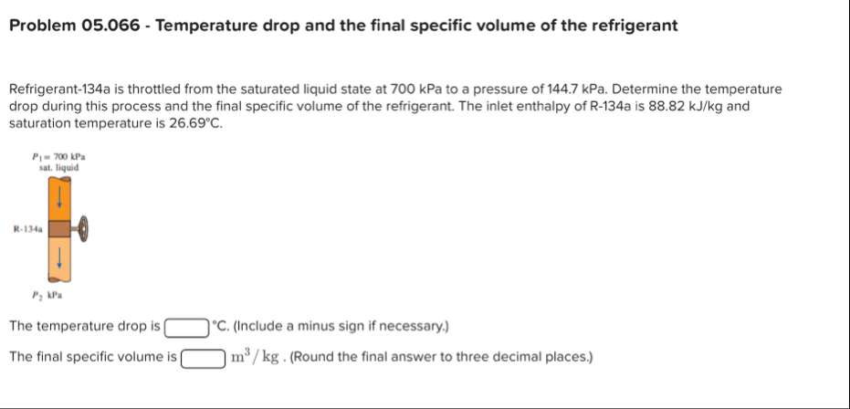 Solved Problem 05.066 - ﻿Temperature drop and the final | Chegg.com