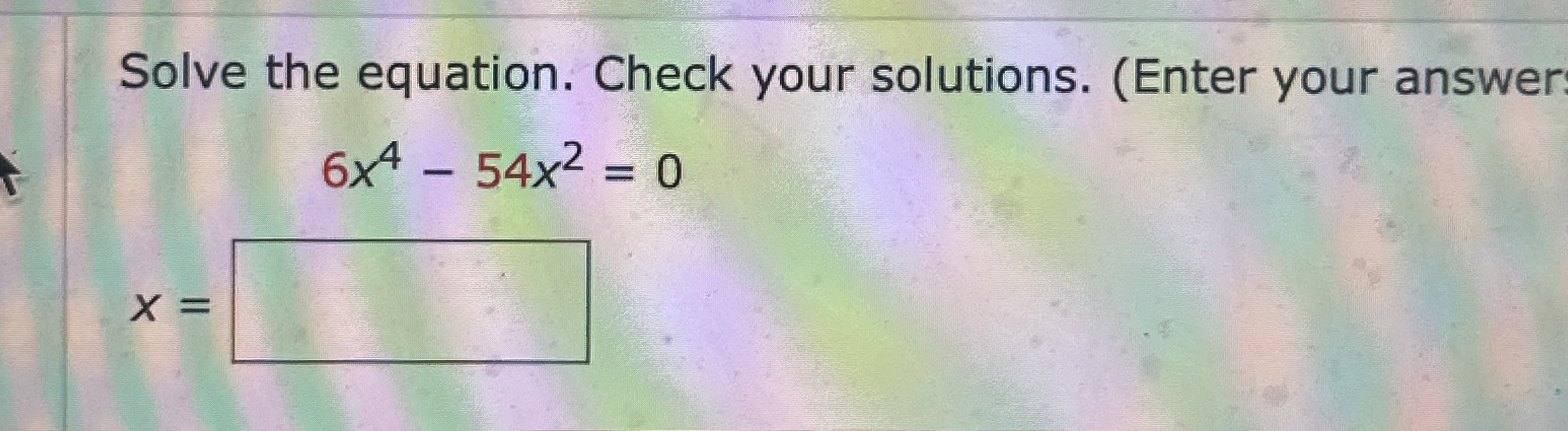 Solved Solve the equation. Check your solutions. (Enter your | Chegg.com