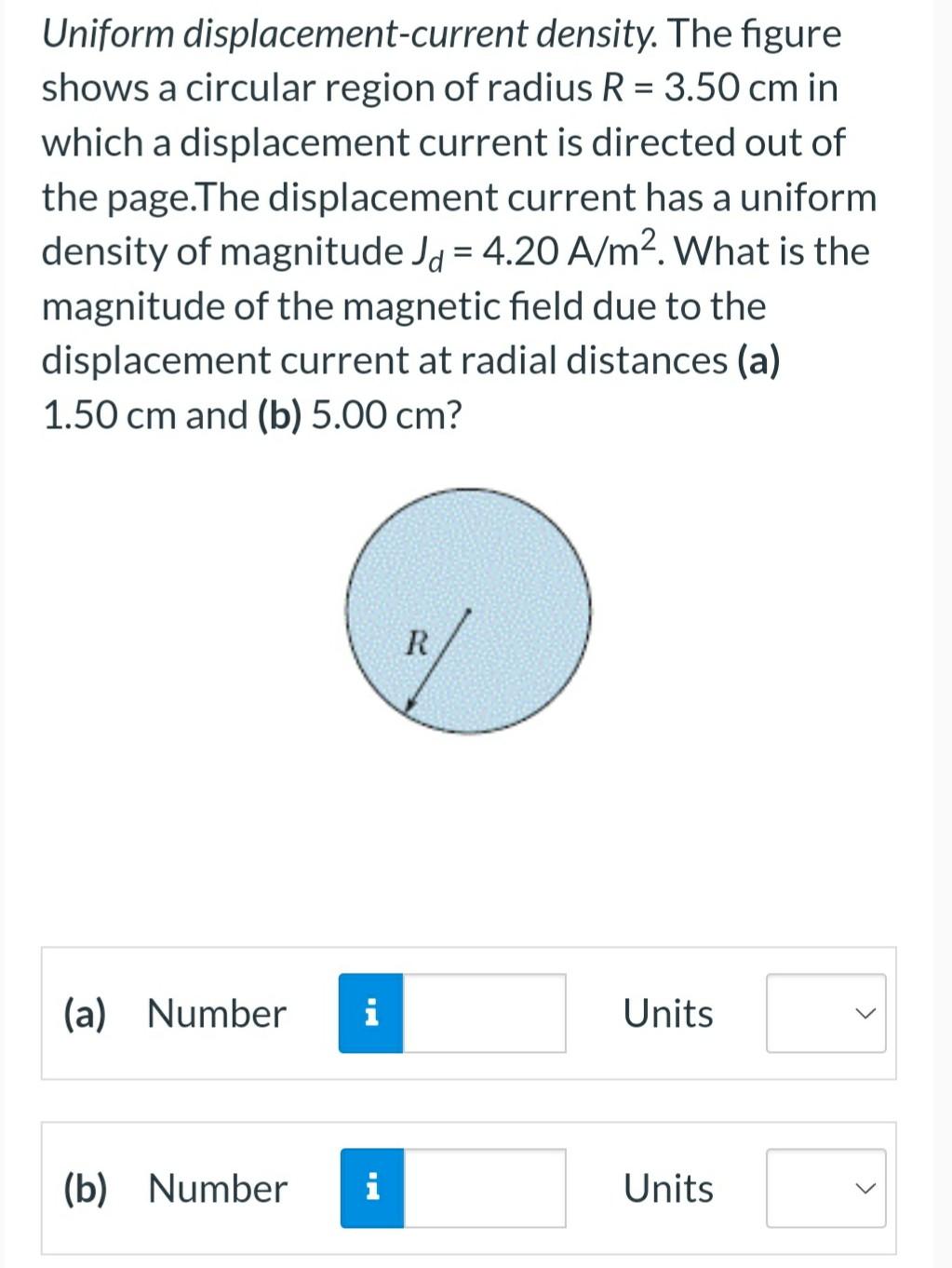 Solved Uniform displacement-current density. The figure | Chegg.com