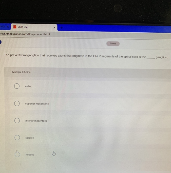 Solved Chas Quiz meducation.com/flow/connect.html nerves | Chegg.com