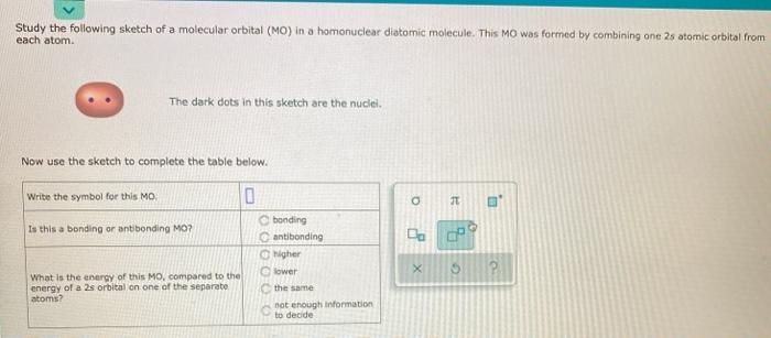 Solved Study the following sketch of a molecular orbital | Chegg.com Solved Study the following sketch of a molecular orbital | Chegg.com