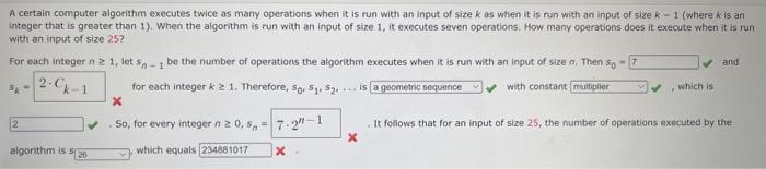 Solved A Certain Computer Algorithm Executes Twice As Many 