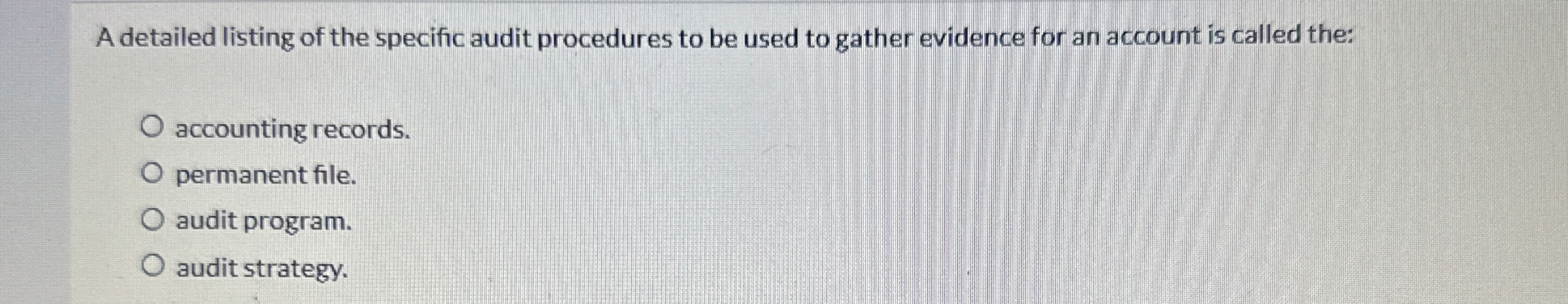 Solved A detailed listing of the specific audit procedures | Chegg.com