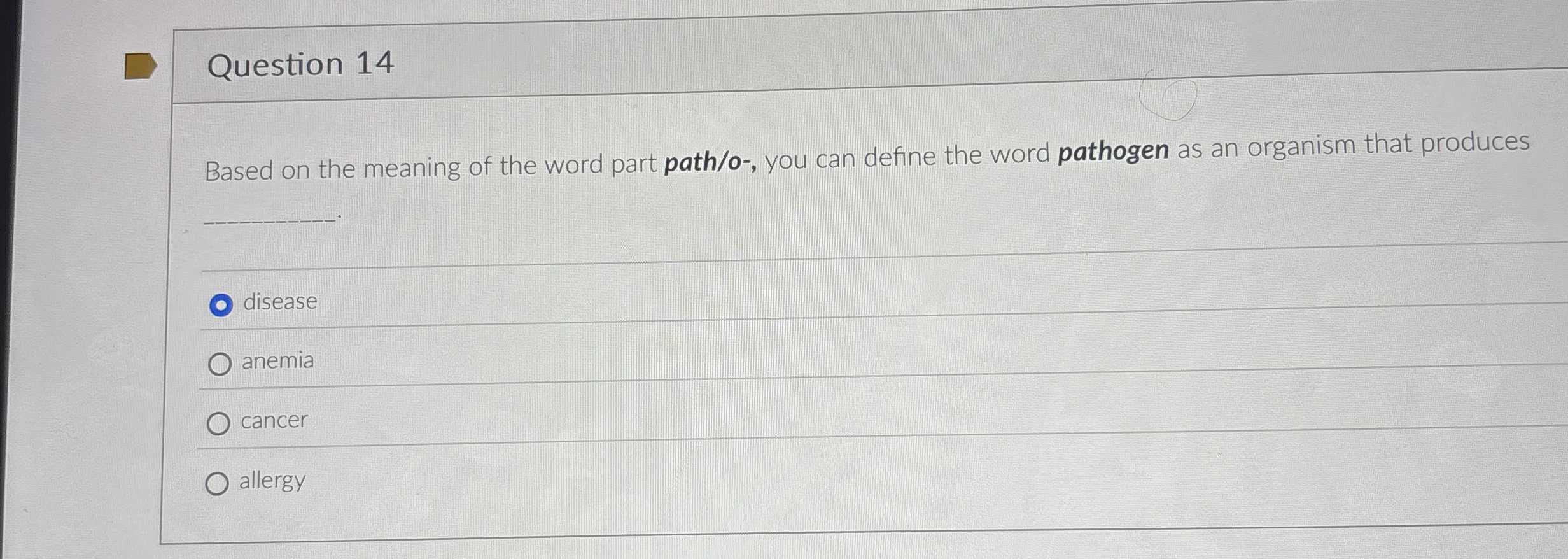 Solved Question 14Based on the meaning of the word part | Chegg.com