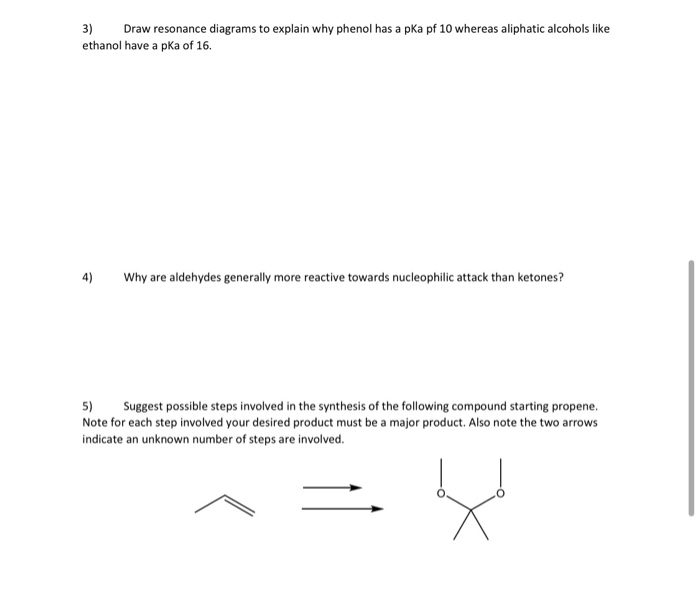Solved 3) Draw resonance diagrams to explain why phenol has | Chegg.com