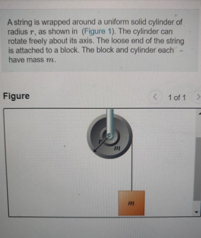 Solved A string is wrapped around a uniform solid cylinder | Chegg.com