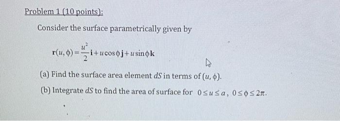 Solved Consider the surface parametrically given by | Chegg.com