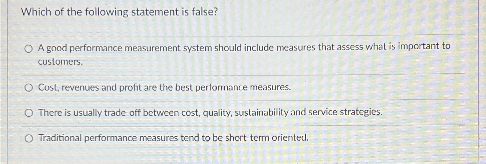 Solved Which of the following statement is false?A good | Chegg.com
