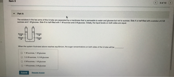 Solved Item 3 ( 3 of 10 Part A The solutions in the two arms | Chegg.com