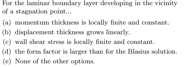 Solved For the laminar boundary layer developing in the | Chegg.com