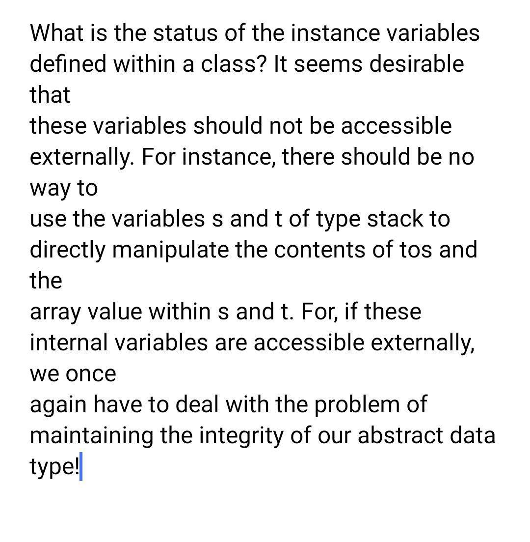Solved What is the status of the instance variables defined | Chegg.com