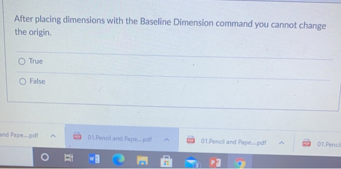 Solved After placing dimensions with the Baseline Dimension | Chegg.com