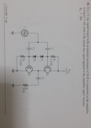 Solved 18. If a l Vrms signal source with an internal | Chegg.com
