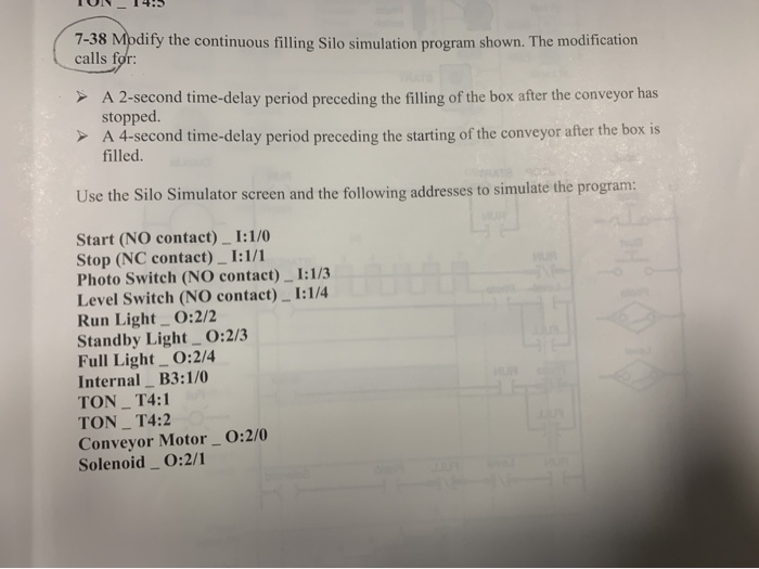 Solved TUN_ 14.5 7-38 Modify the continuous filling Silo | Chegg.com