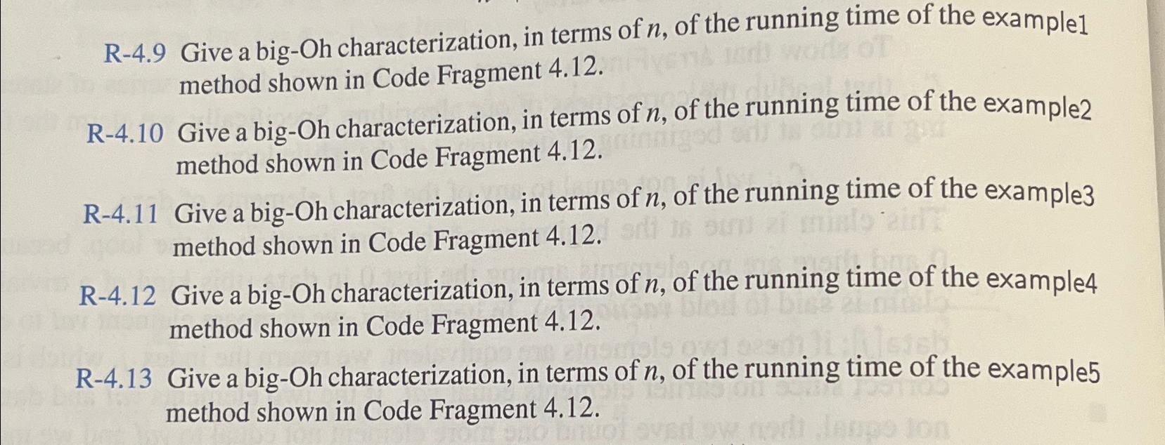 Solved R-4.9 ﻿Give a big-Oh characterization, in terms of n, | Chegg.com