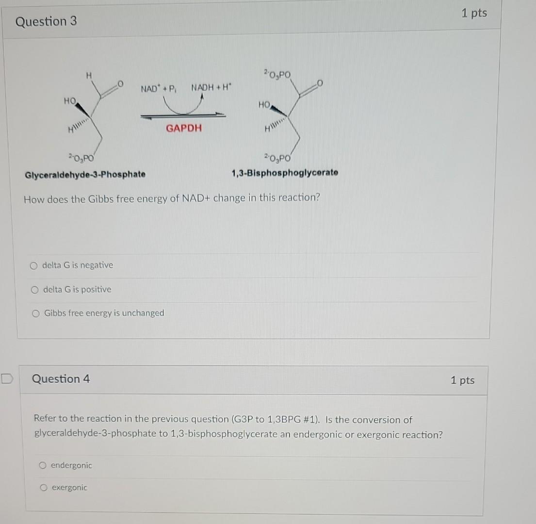 Solved Gly How does the Gibbs free energy of NAD+ change in | Chegg.com