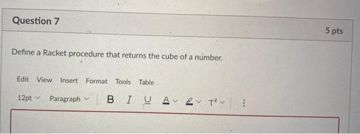 Solved Question 2 5 pts Type in, using Racket pair syntax, | Chegg.com