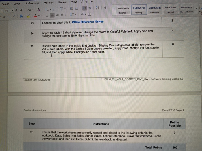Solved Review View Design Mailings Tell me Layout References | Chegg.com