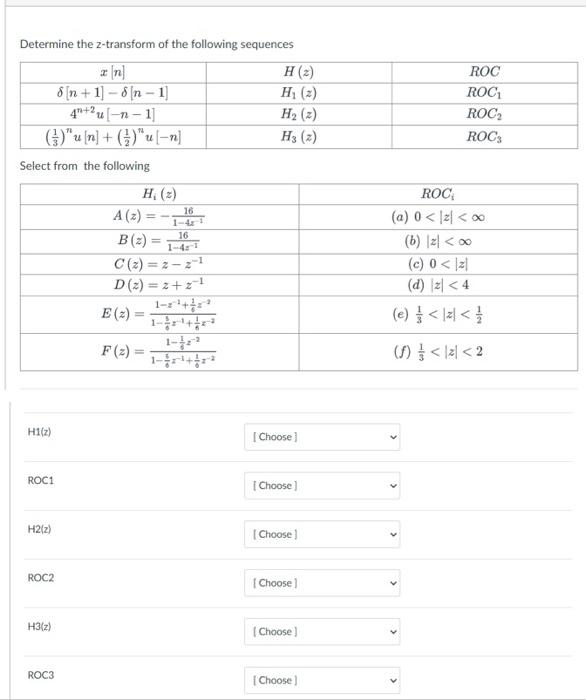 Solved Determine the z-transform of the following sequences | Chegg.com