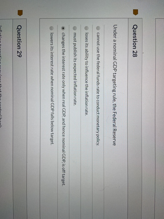 Solved "changes the interest rate only when real GDP, and | Chegg.com
