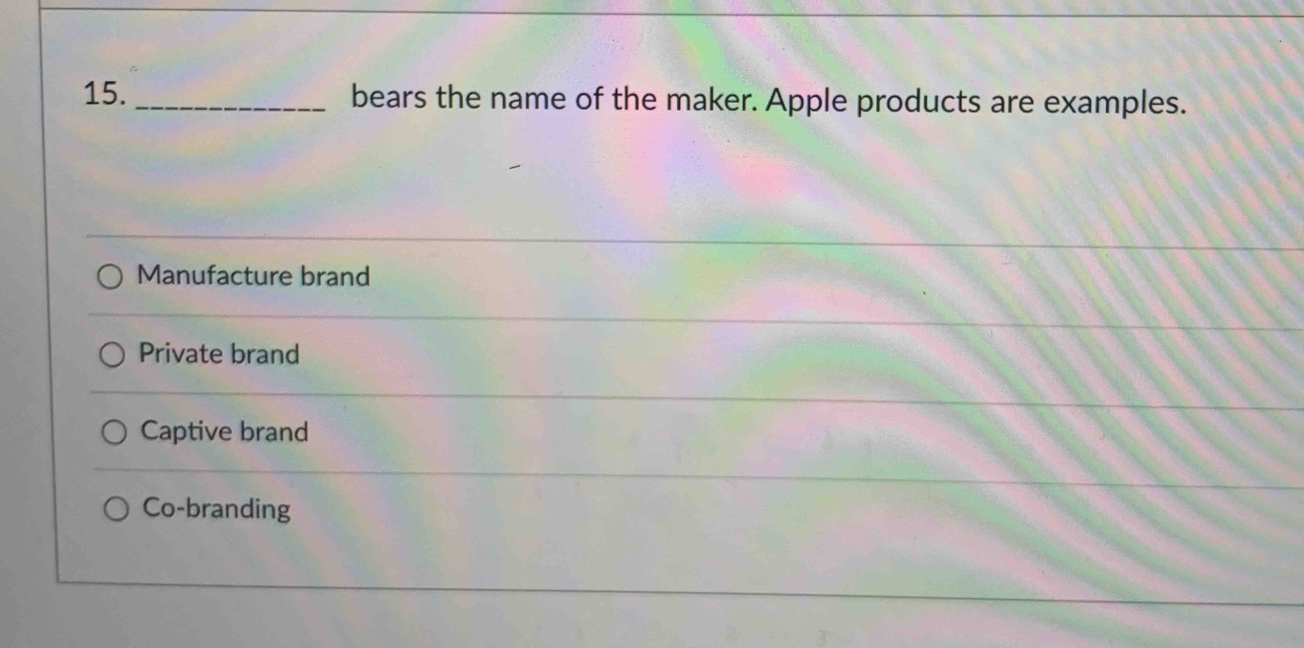 Solved bears the name of the maker. Apple products are | Chegg.com