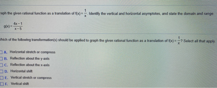 Solved raph the given rational function as a translation of | Chegg.com Solved raph the given rational function as a translation of | Chegg.com