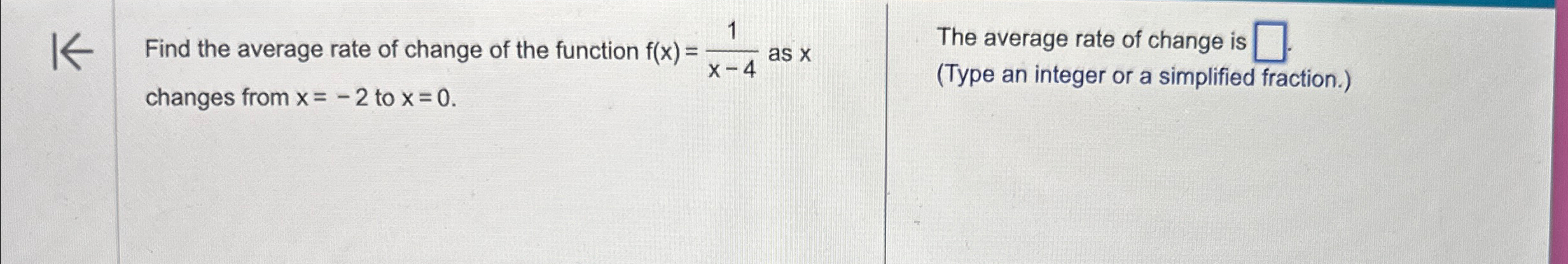 Solved Find the average rate of change of the function | Chegg.com