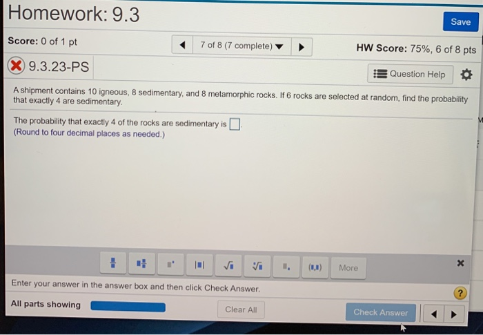Solved Homework 9 3 Save Score 0 Of 1 Pt 7 Of 8 7