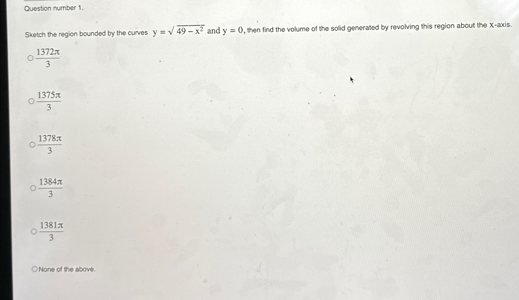 Solved Question number 1.Sketch the region bounded by the | Chegg.com