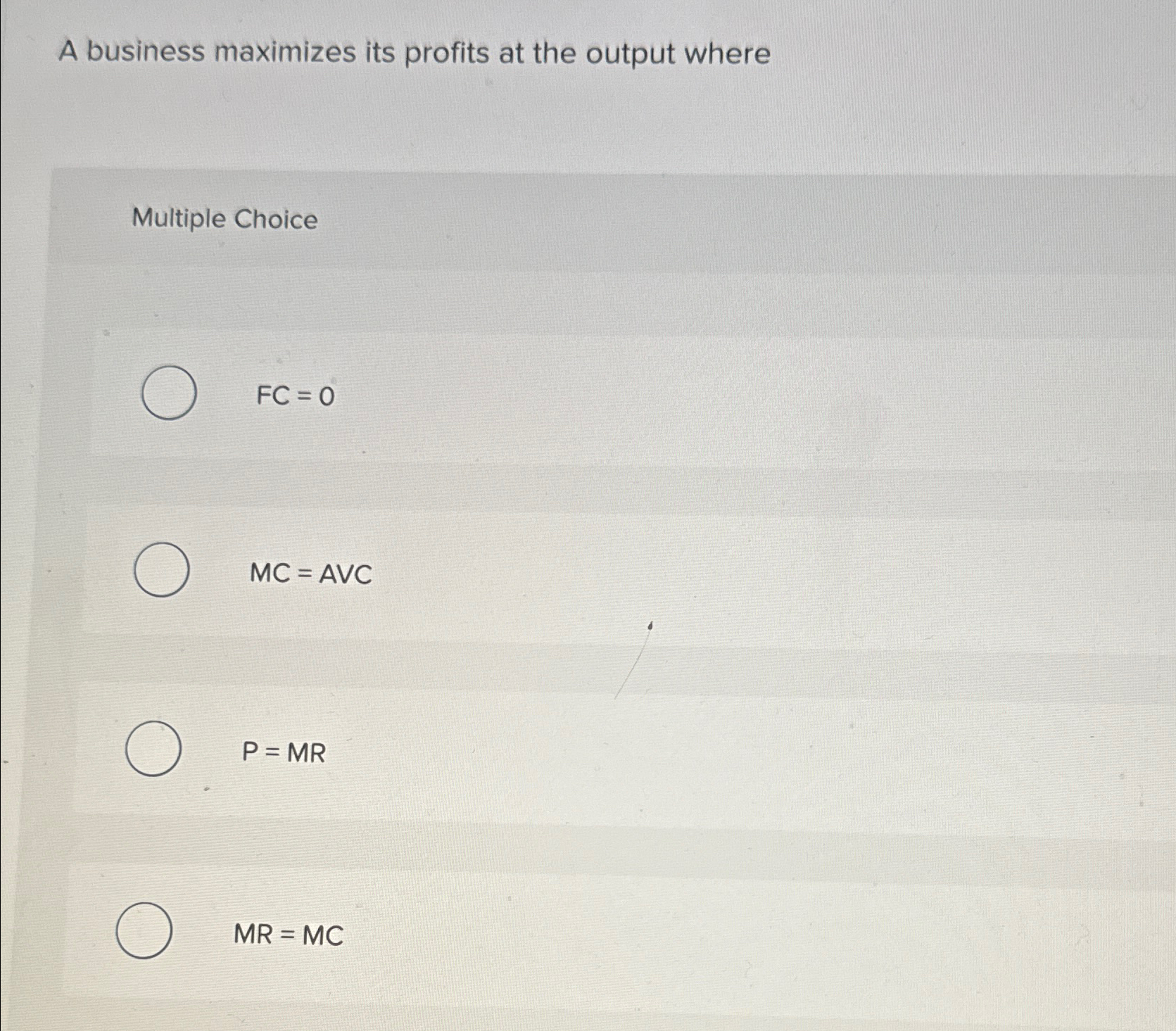 Solved A business maximizes its profits at the output | Chegg.com