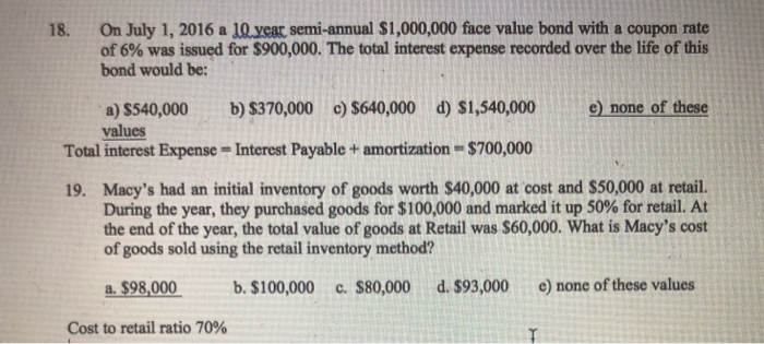 Solved the answer for 18 is e and the answer for 19 is a | Chegg.com