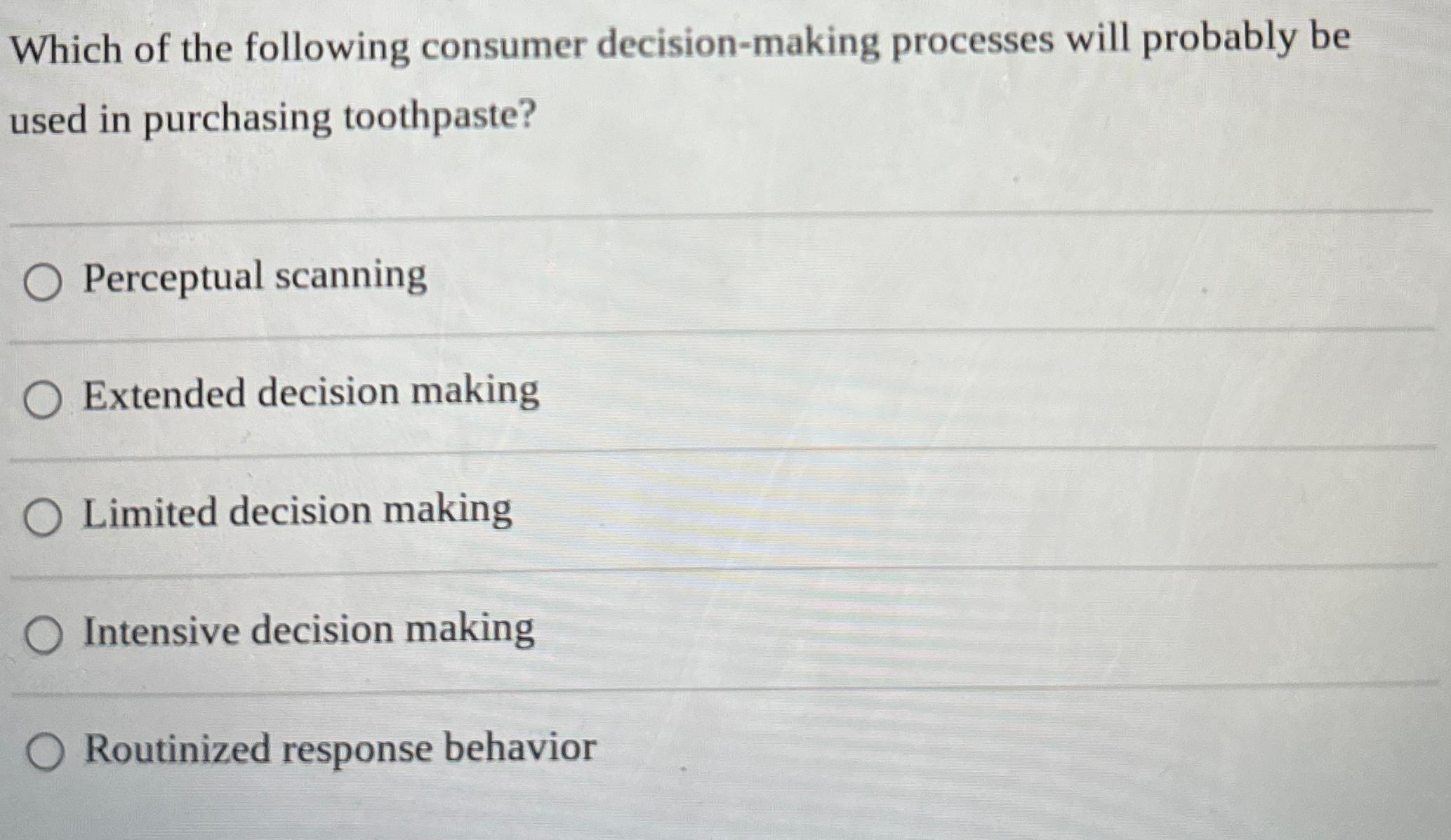 Solved Which of the following consumer decision-making | Chegg.com