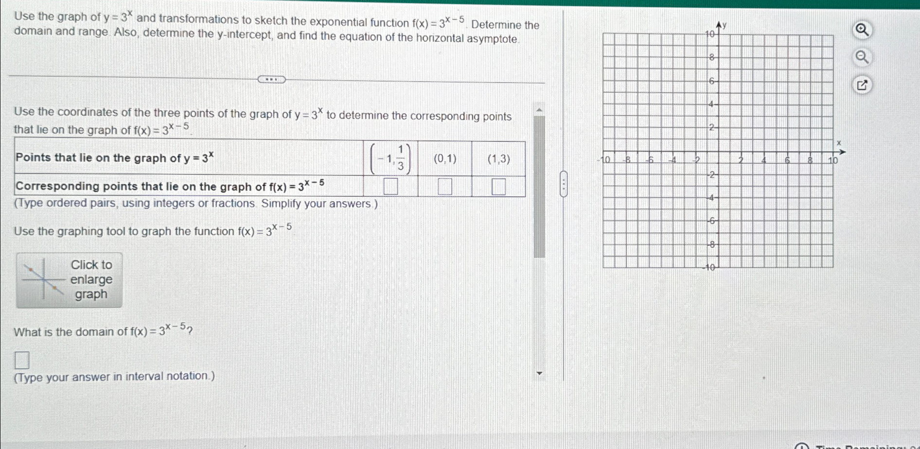 Solved Use the graph of y=3x ﻿and transformations to sketch | Chegg.com