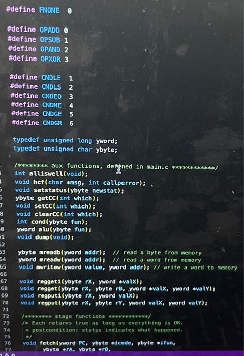 Solved y86sim.hso use the y86sim.h to create each of this | Chegg.com